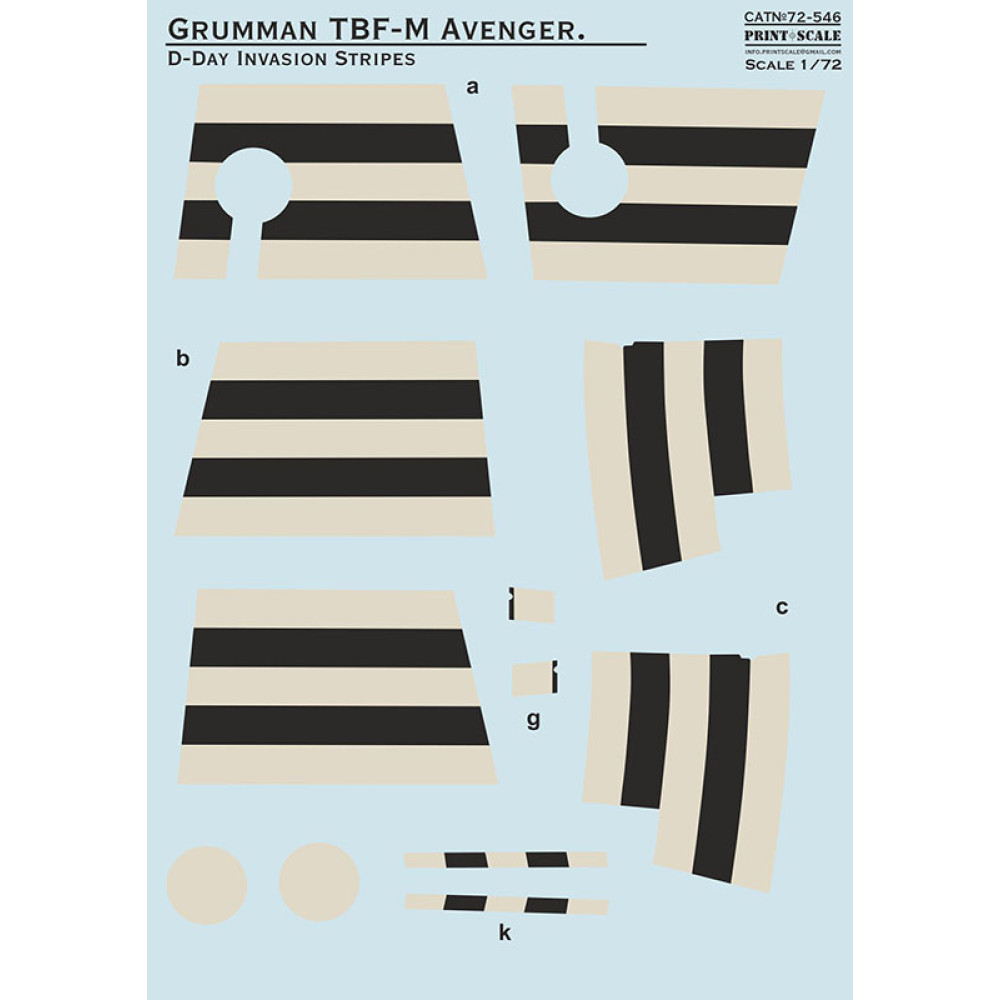 Grumman TBF-M Avenger D-Day Invasion Stripes 72-546 Scale 1/72