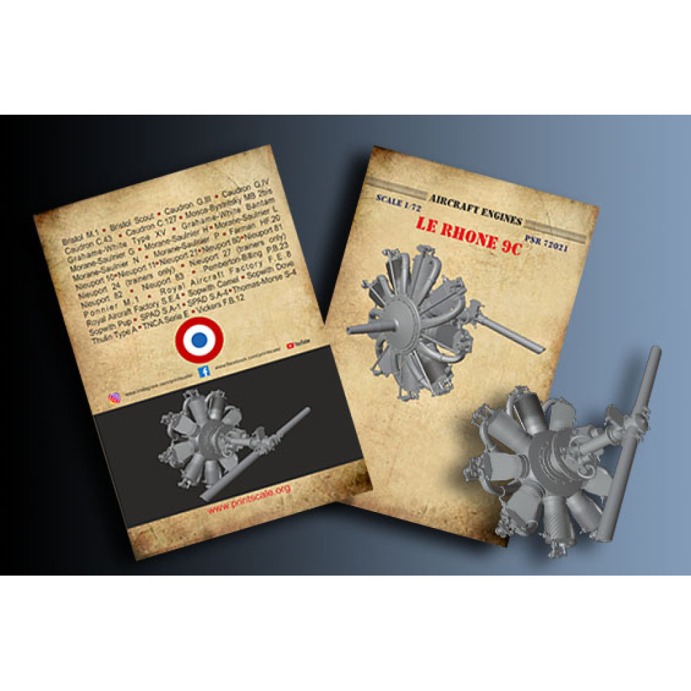 Le Rhône 9C Aircraft Engine 1/48 | Print Scale