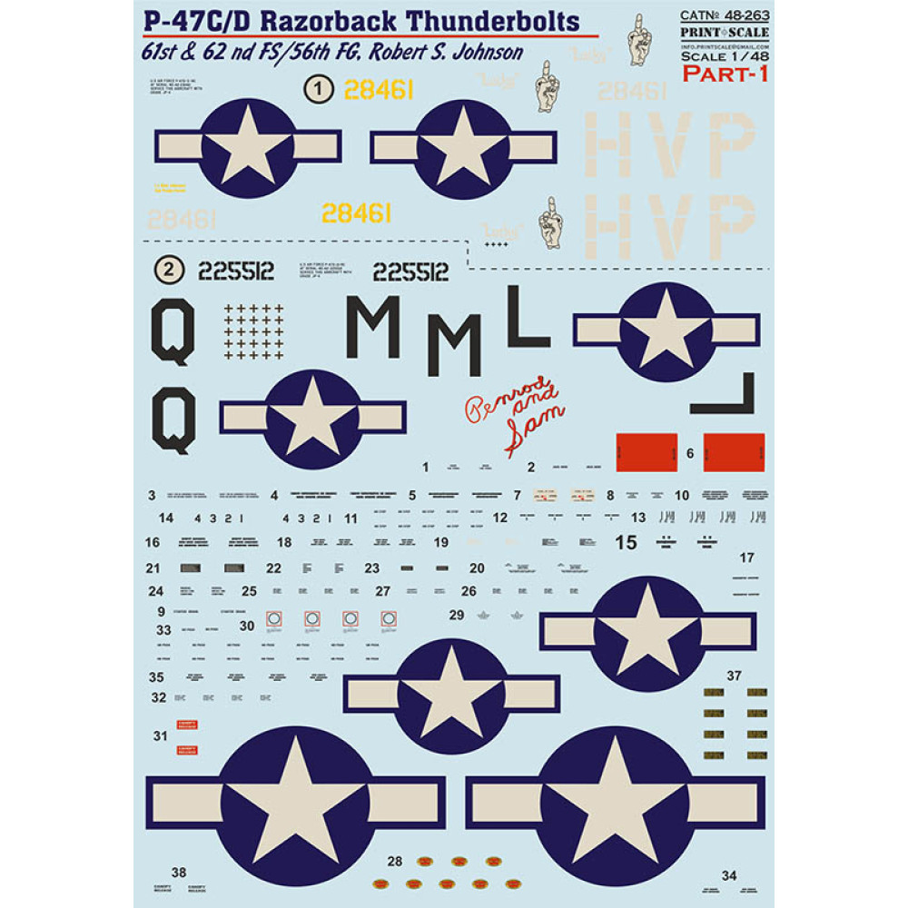 Buy P-47 C/D Razorback Robert S. Jonson Part 1 / 48-263 / Scale 1:48