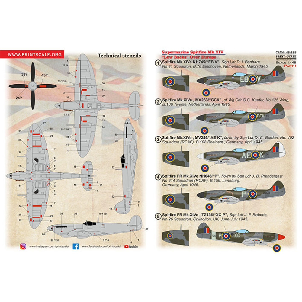 Supermarine Spitfire Mk.IV Low Backs 1:48 Scale | WWII Model Kits | Set ...