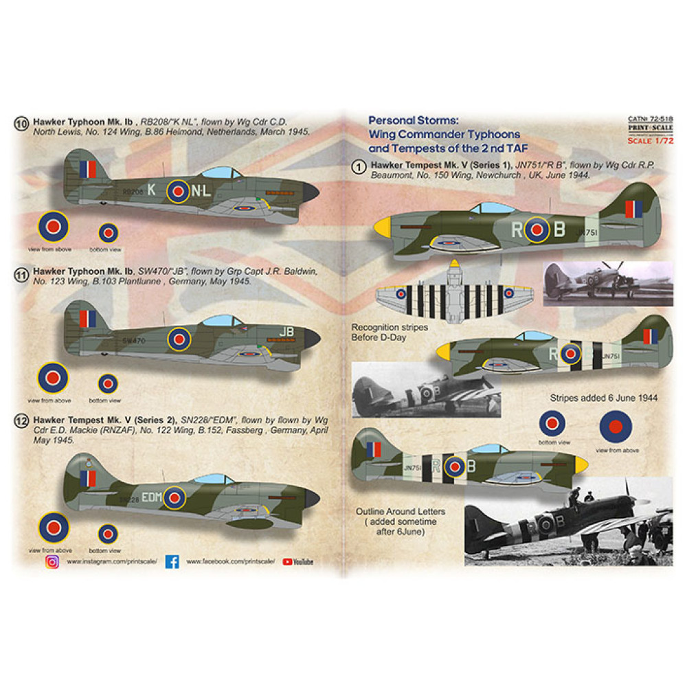 Wing Commander Typhoons and Tempests of the 2nd TAF 72-518 1/72 | Print ...