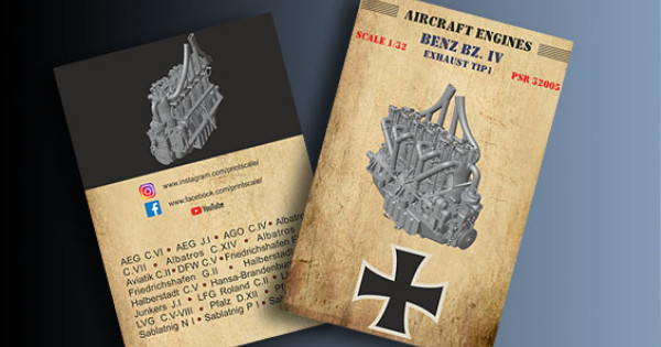 Benz Bz.IV Exhaust Type 1 1/32 PSR32005 | Print Scale 3D Engine