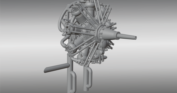 Salmson P9 Aircraft Engine PSR48043 1/48