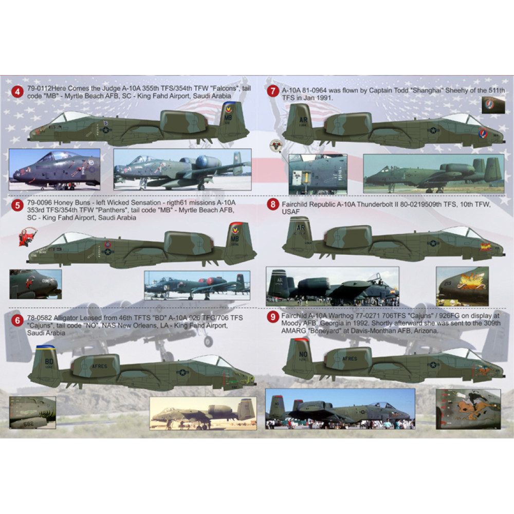 A-10 Thunderbolt II 72-102 1/72 Aircraft Decals