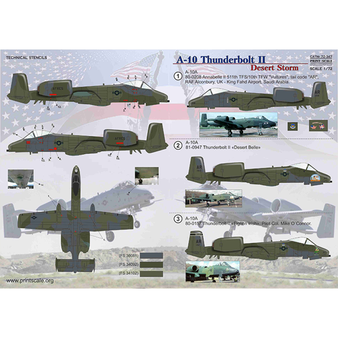 A-10 Thunderbolt II Scale 1/72 Models - Annabelle II, Desert Belle ...