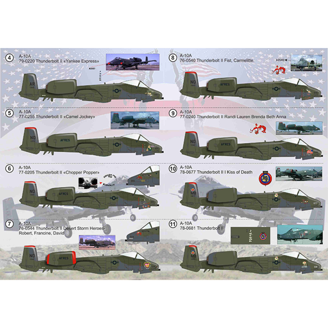 A-10 Thunderbolt II Scale 1/72 Models - Annabelle II, Desert Belle ...