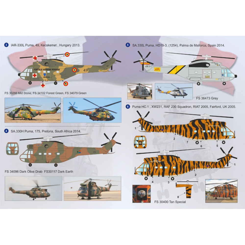 Aerospatiale SA-330 Puma Scale Model Kits - Printscale.org, Scale: 1/72