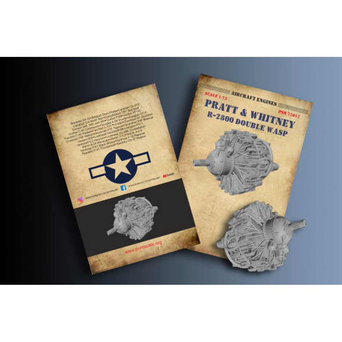 Pratt & Whitney R-2800 Double Wasp Aircraft Engine PSR72017 1/72