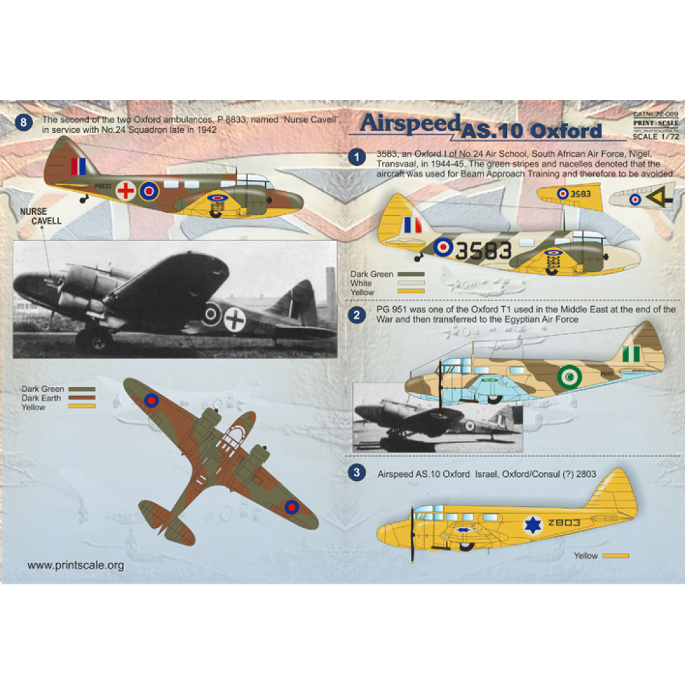 Airspeed AS.10 Oxford 72-089 Model | Air Force Aircraft, Scale: 1/72