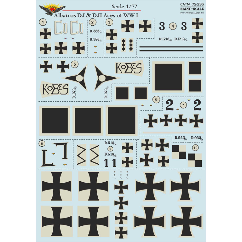 Shop Albatros D.I & D.II Aces of WWI / 72-235 at www.printscale.org ...