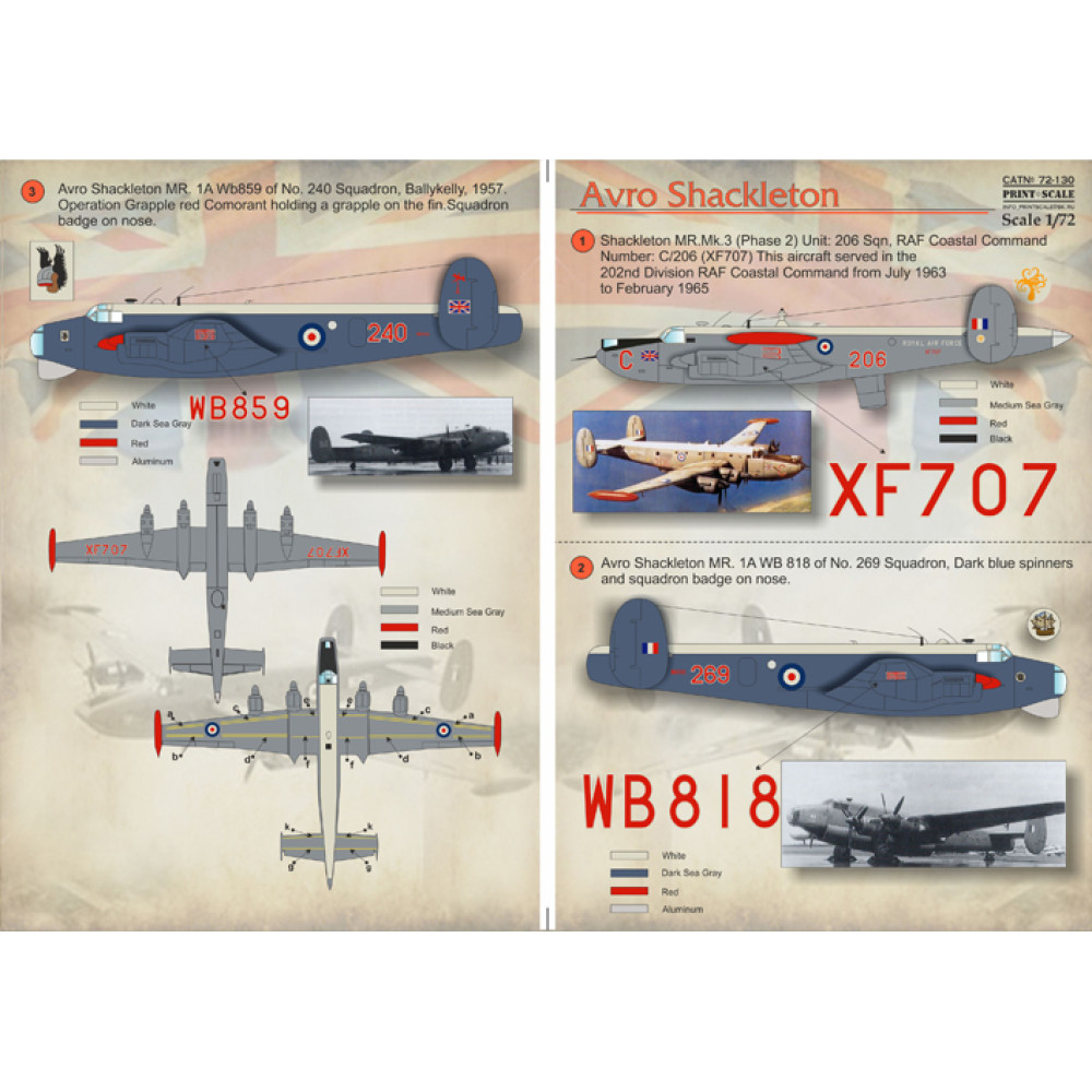 Avro Shackleton / 72-130 / Shackleton MR.Mk.3 (Phase 2) Unit: 206 Sqn ...