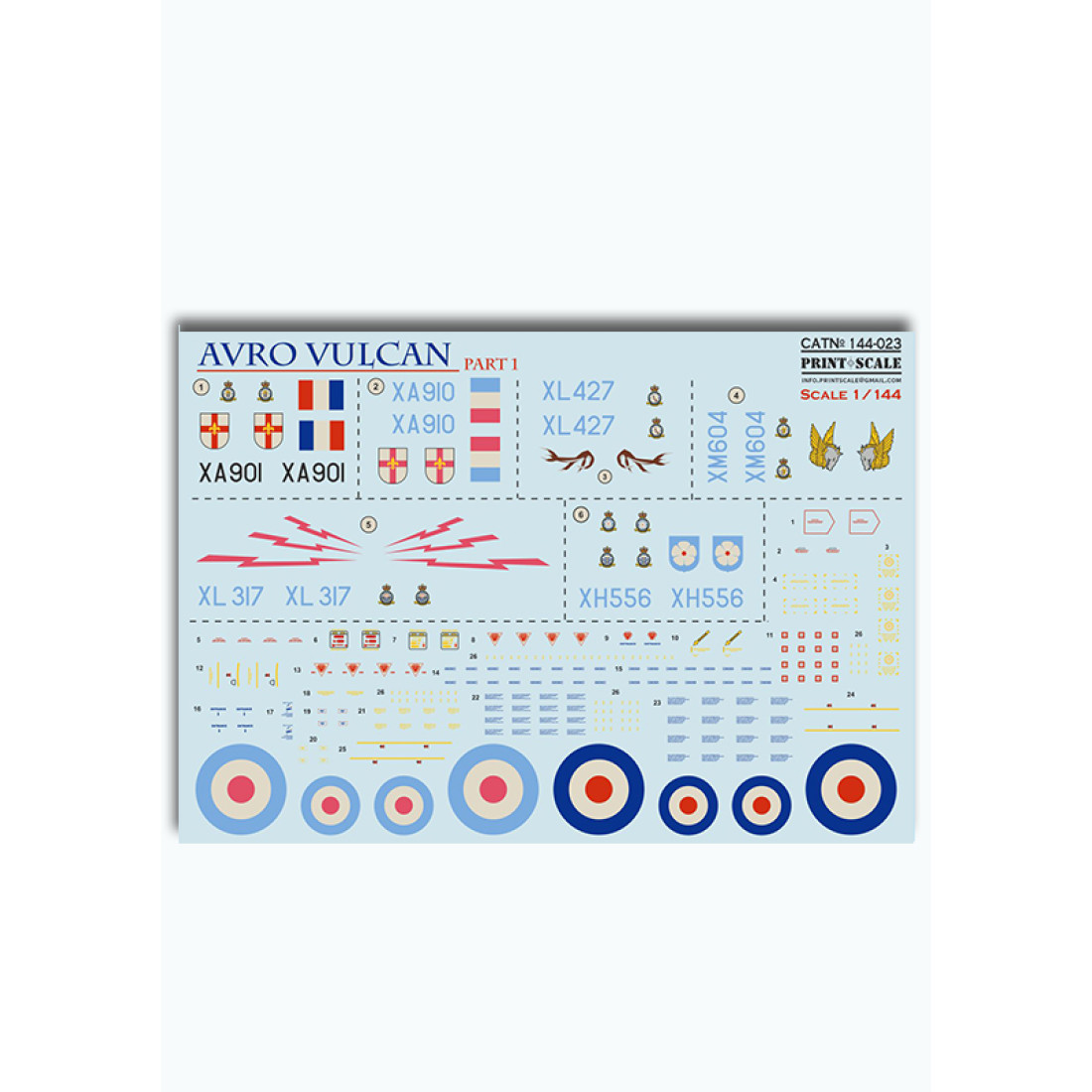 Avro Vulcan RAF Decals 1/144 Cold War Bombers 144-023
