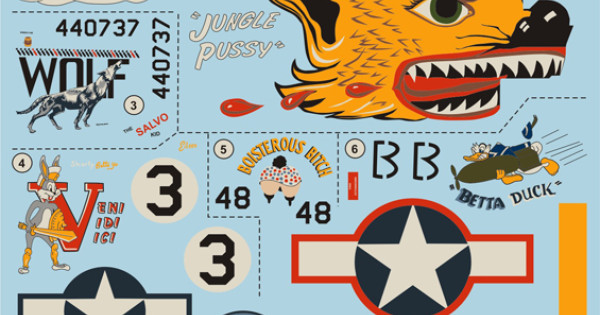 B-24 Liberator Model Decals | 864th, 374th, 867th, 718th, 493rd BS ...