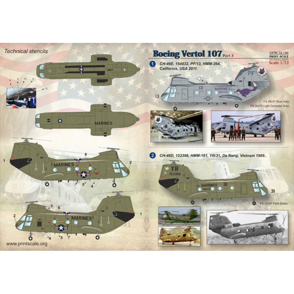 Boeing Vertol 107 Part 3 72-154 Scale 1/72 - Model Kit Details ...