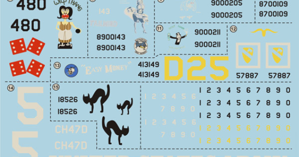 CH-47 CHINOOK Decals 72-041, Scale 1/72 - Printscale Decals