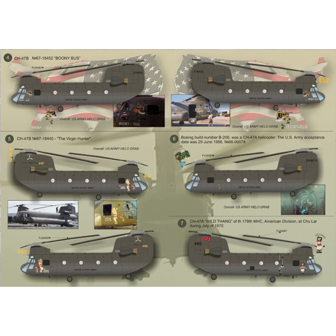 CH-47 CHINOOK Decals 72-041, Scale 1/72 - Printscale Decals