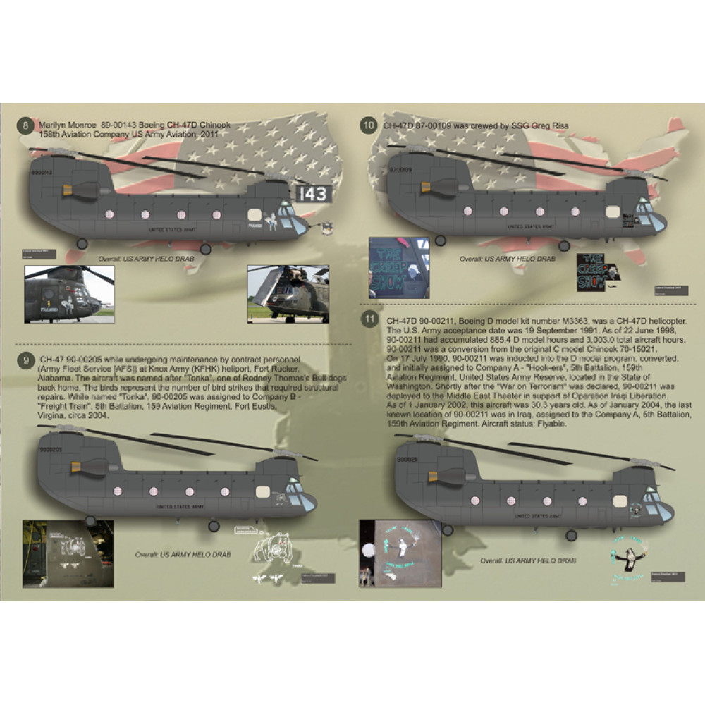 CH-47 CHINOOK Decals 72-041, Scale 1/72 - Printscale Decals