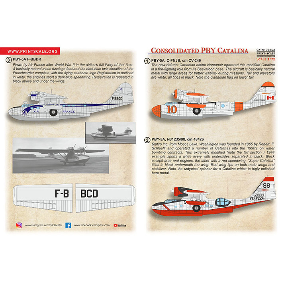 Civil Consolidated PBY Catalina 72-502 and 1 PBY-5A C-FNJB c/n CV-249 ...