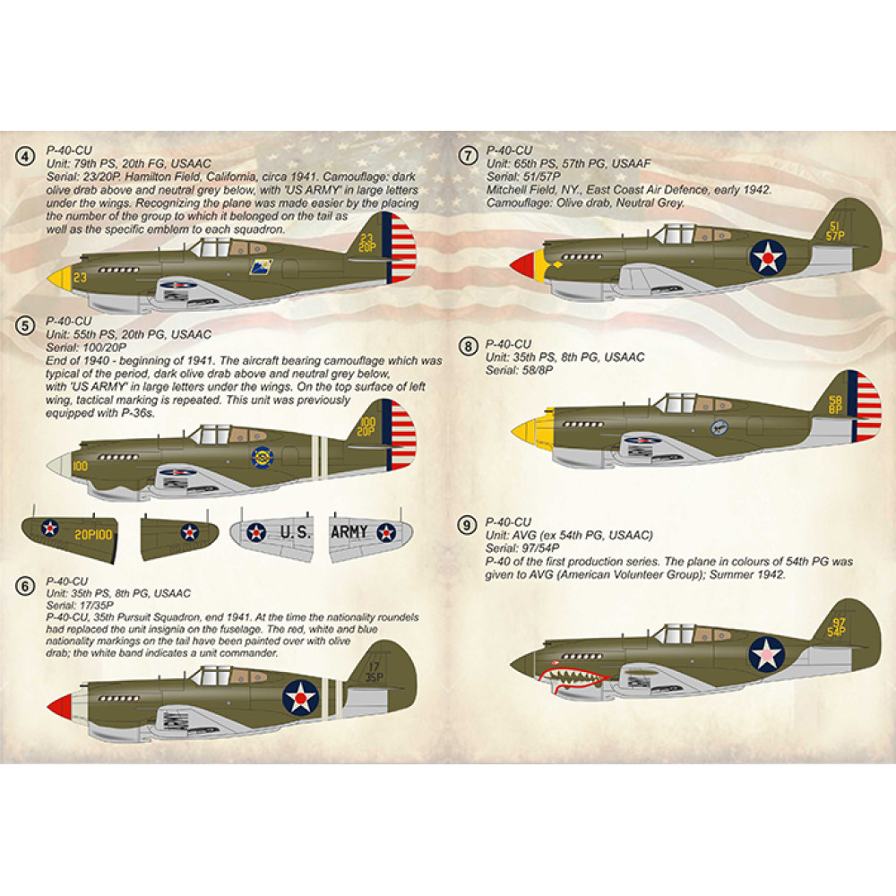 Curtiss P-40 C/CU Part 1 / 72-322 - 1. P-40-CU 33rd PS, 8th PG, USAAC, Scale: 1/72