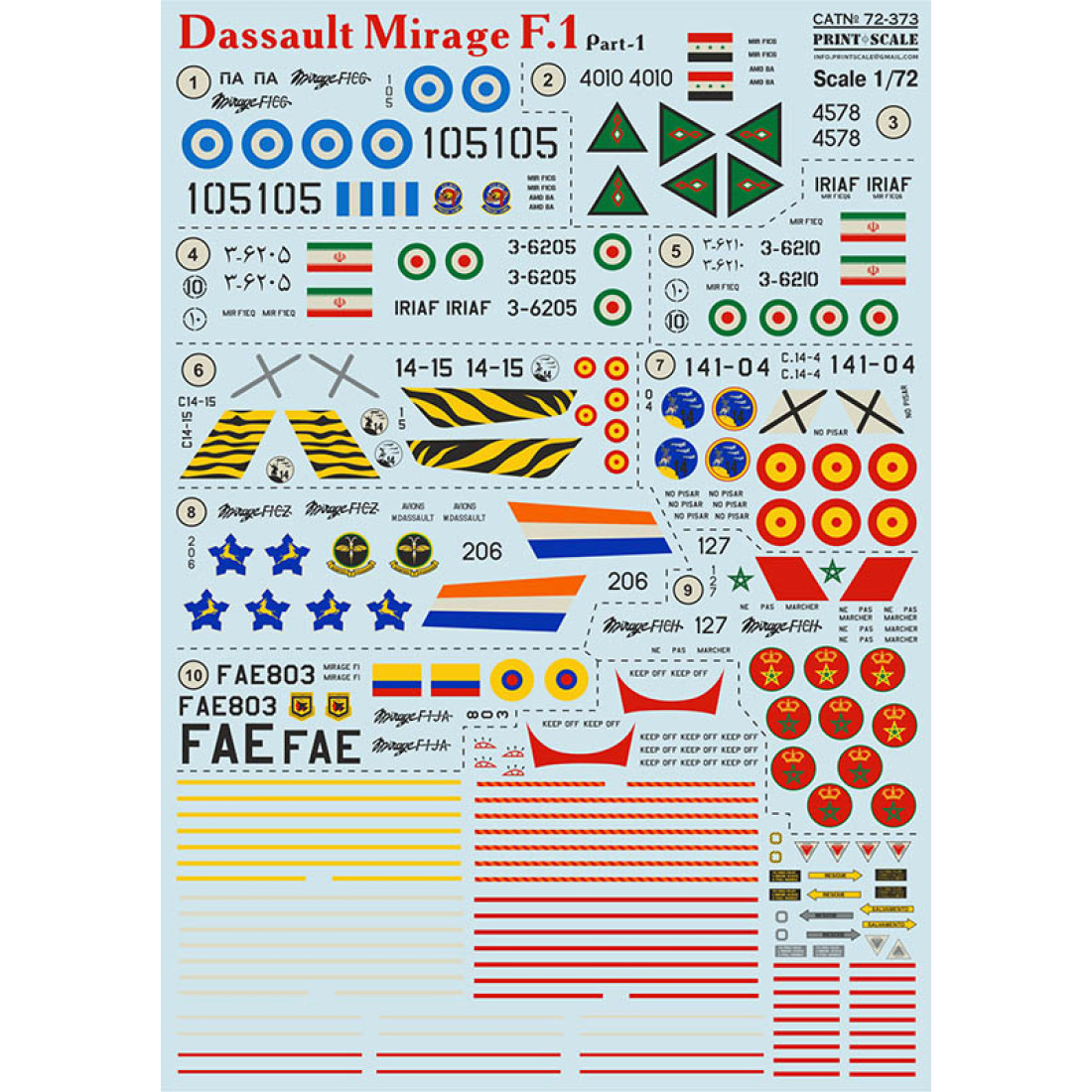Dassault Mirage F.1 Scale Model Aircraft | 72-373 | PrintScale.org ...