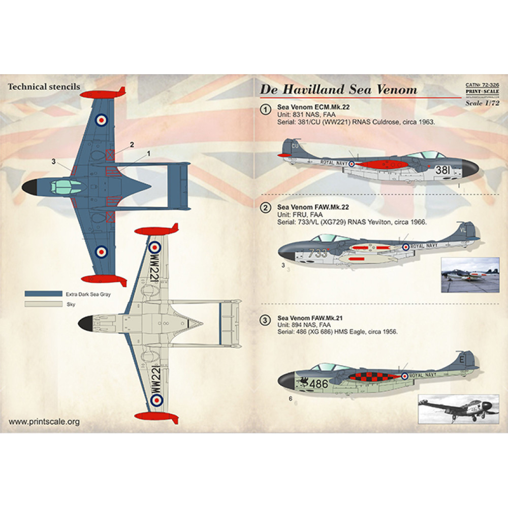 De Havilland Sea Venom / 72-326 /, Scale: 1/72 - Historic Naval ...
