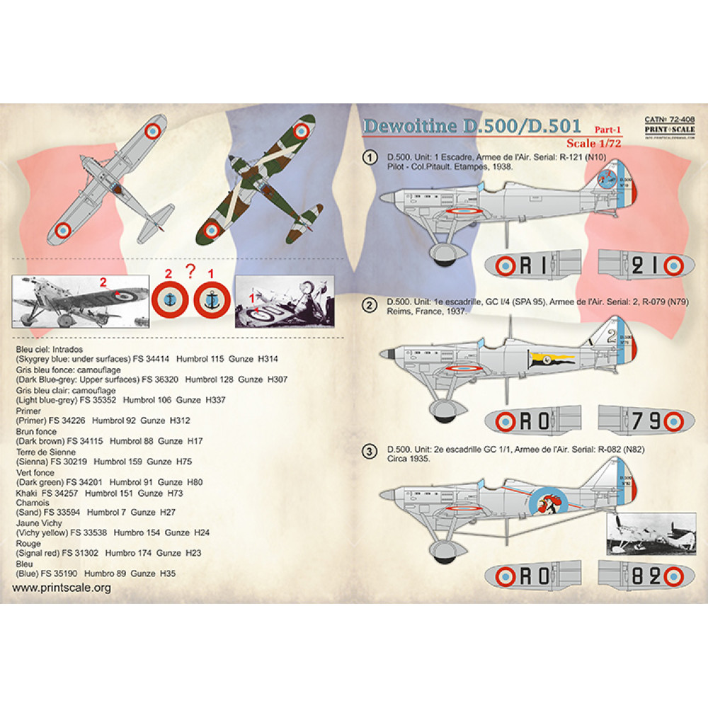 Dewoitine D.500/D.501 Part 1 / 72-408 - Detailed Scale Model Kits ...