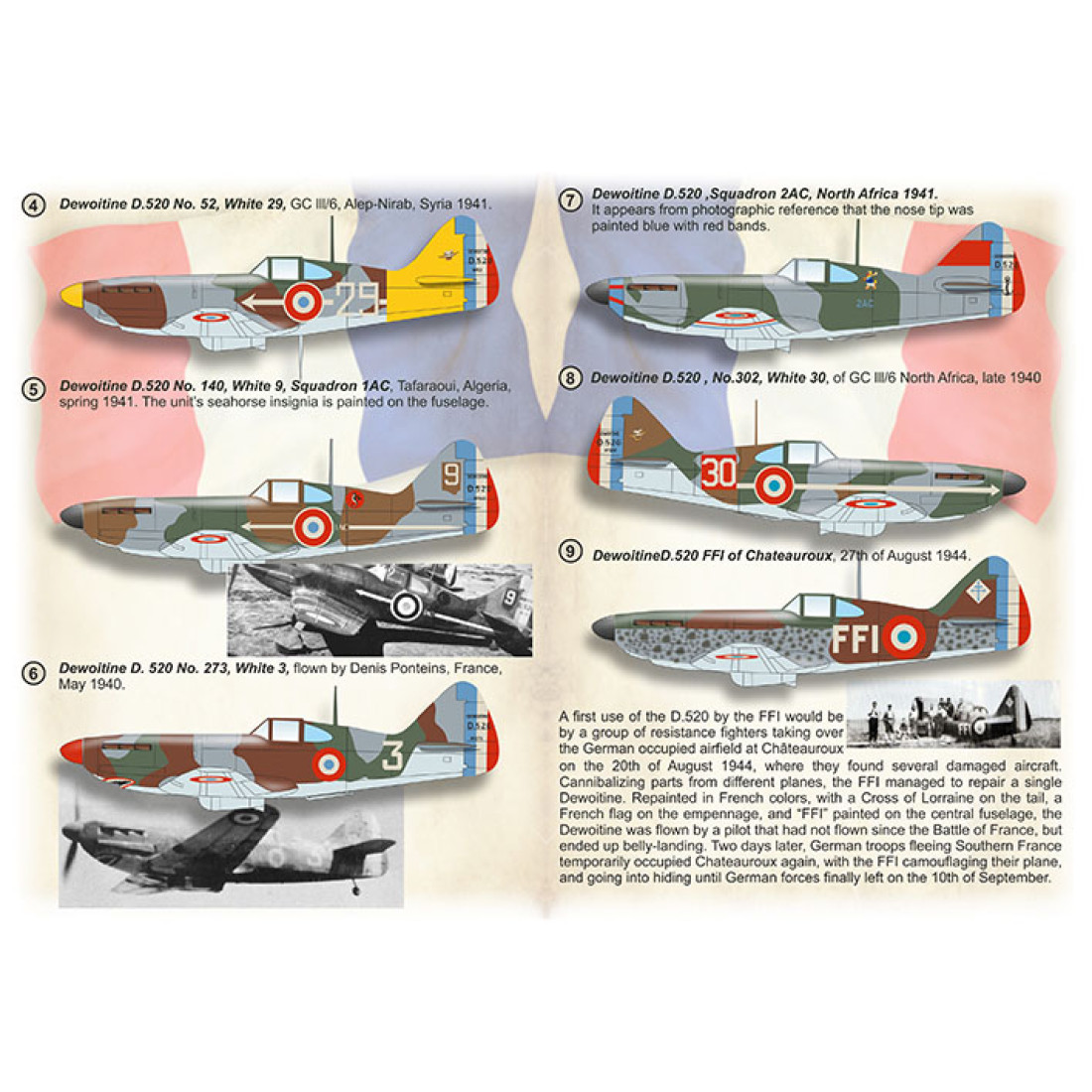 Dewoitine D.520 Decals 1/72 Part 2 French Fighter 72-481