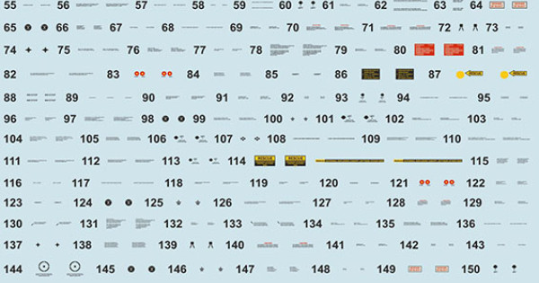 F-100 Super Sabre Technical Stencils - 72-428 | Printscale.org, Scale: 1/72