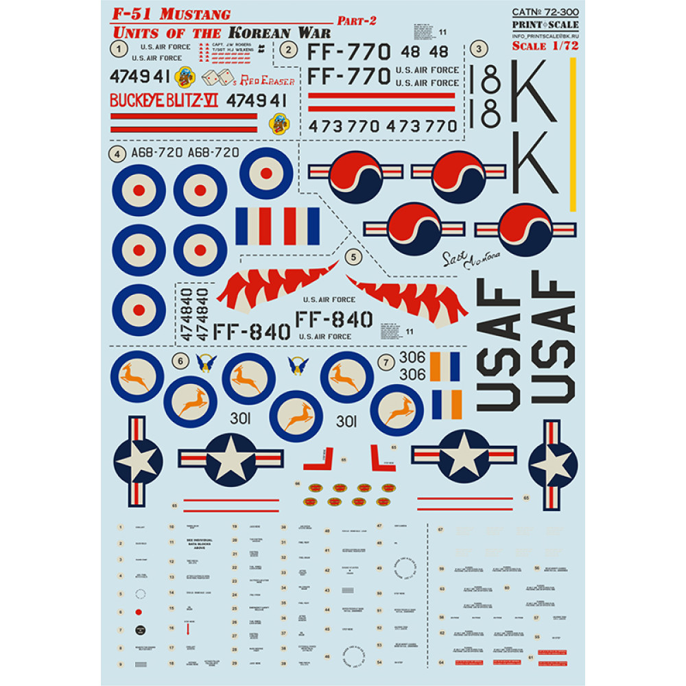 F-51 Mustang Part-2 / 72-300 | Buy at Printscale.org, Scale: 1/72