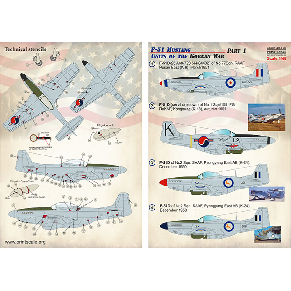 F-51 Mustang Korean War Units: Part 1/48-170 | RAAF, RoKAF, SAAF ...