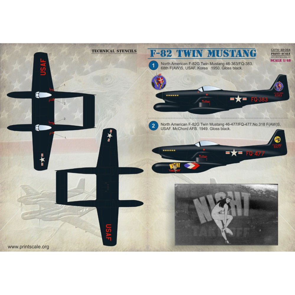 F-82 Twin Mustang Model Kits | North American F-82G Twin Mustang 46-363 ...