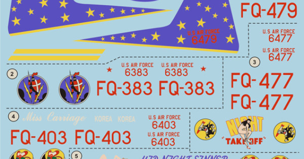 F-82 Twin Mustang Models - USAF Aircraft Decals | Printscale, Scale: 1/72