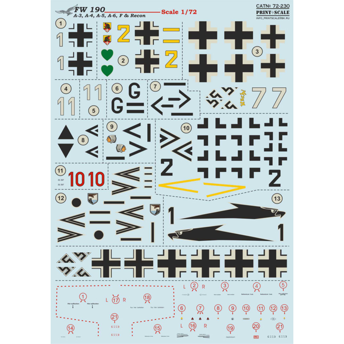 Buy FW 190 A-3, A-4, A-5, A-6 F & Recon Model Kits at PrintScale.org ...