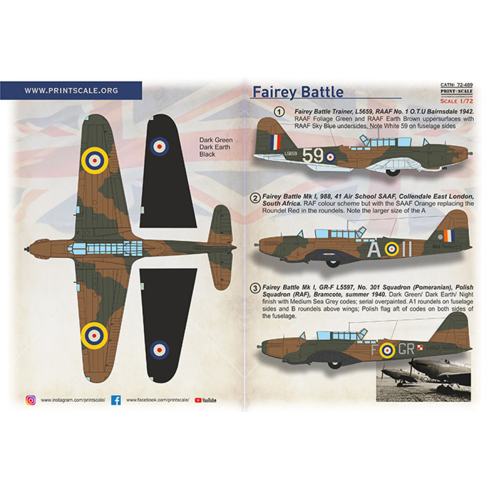 Fairey Battle Mk I Decals 1/72 Part 2 72-489