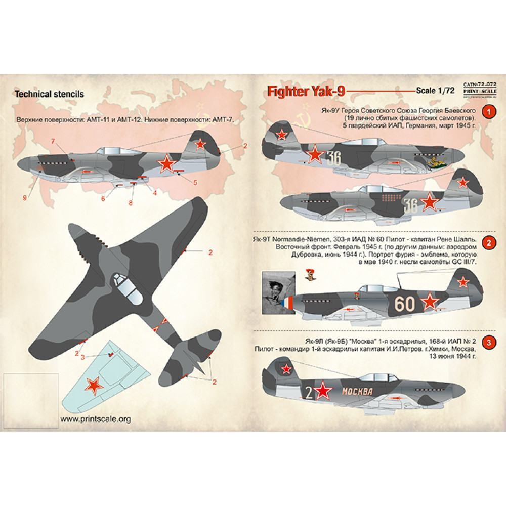 Fighter Yak-9 Scale Model Kits - Printscale.org, Scale: 1/72
