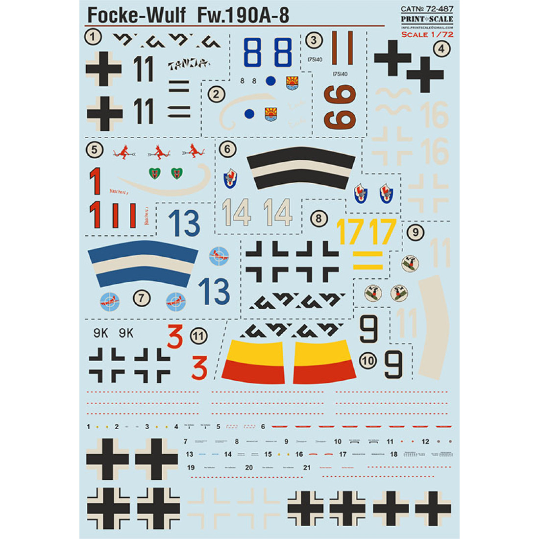 Focke-Wulf 190A-8 Model Kits | Various Historical Designs, Scale: 1/72
