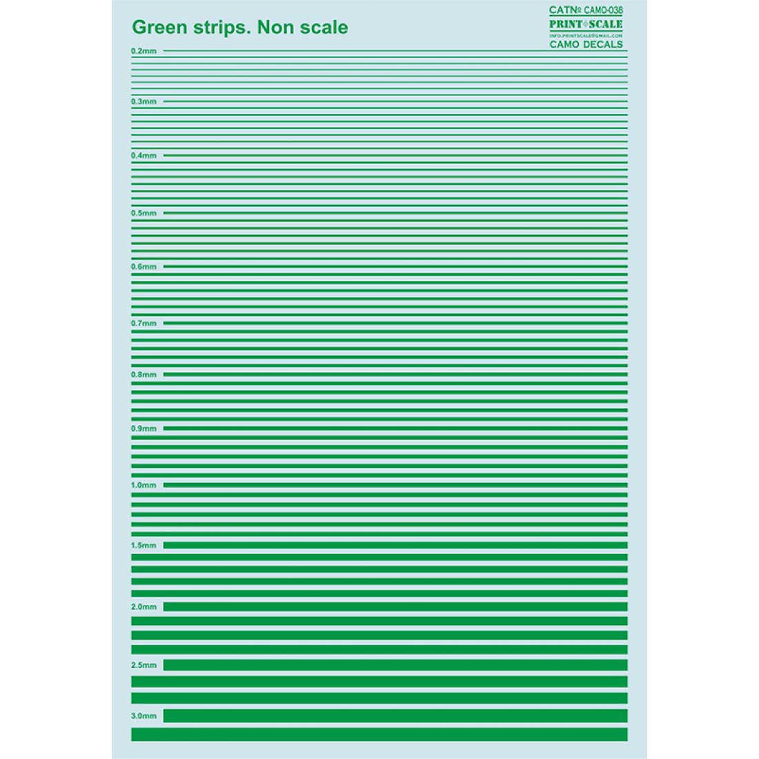Get Green Strips | Non Scale / 038 | at PrintScale.org, Scale: Non scale