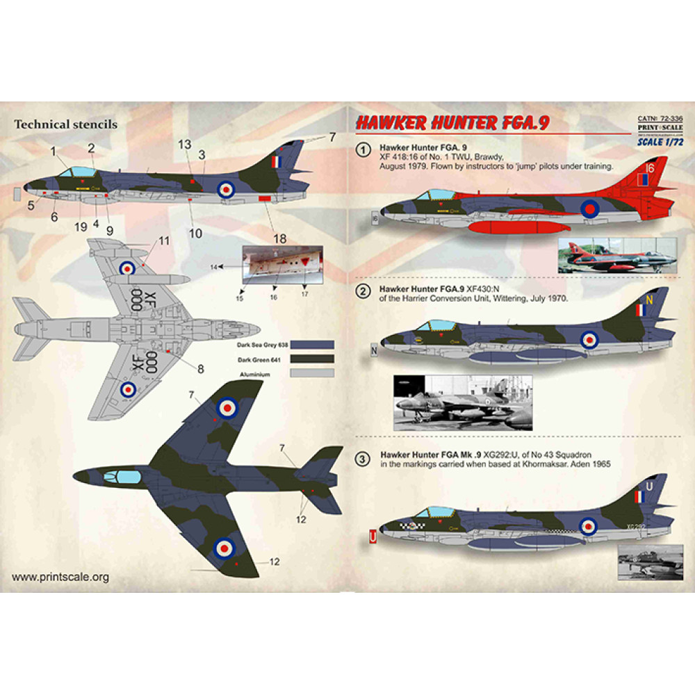 Buy Hawker Hunter FGA.9 Scale Model Kit - www.printscale.org, Scale: 1/72