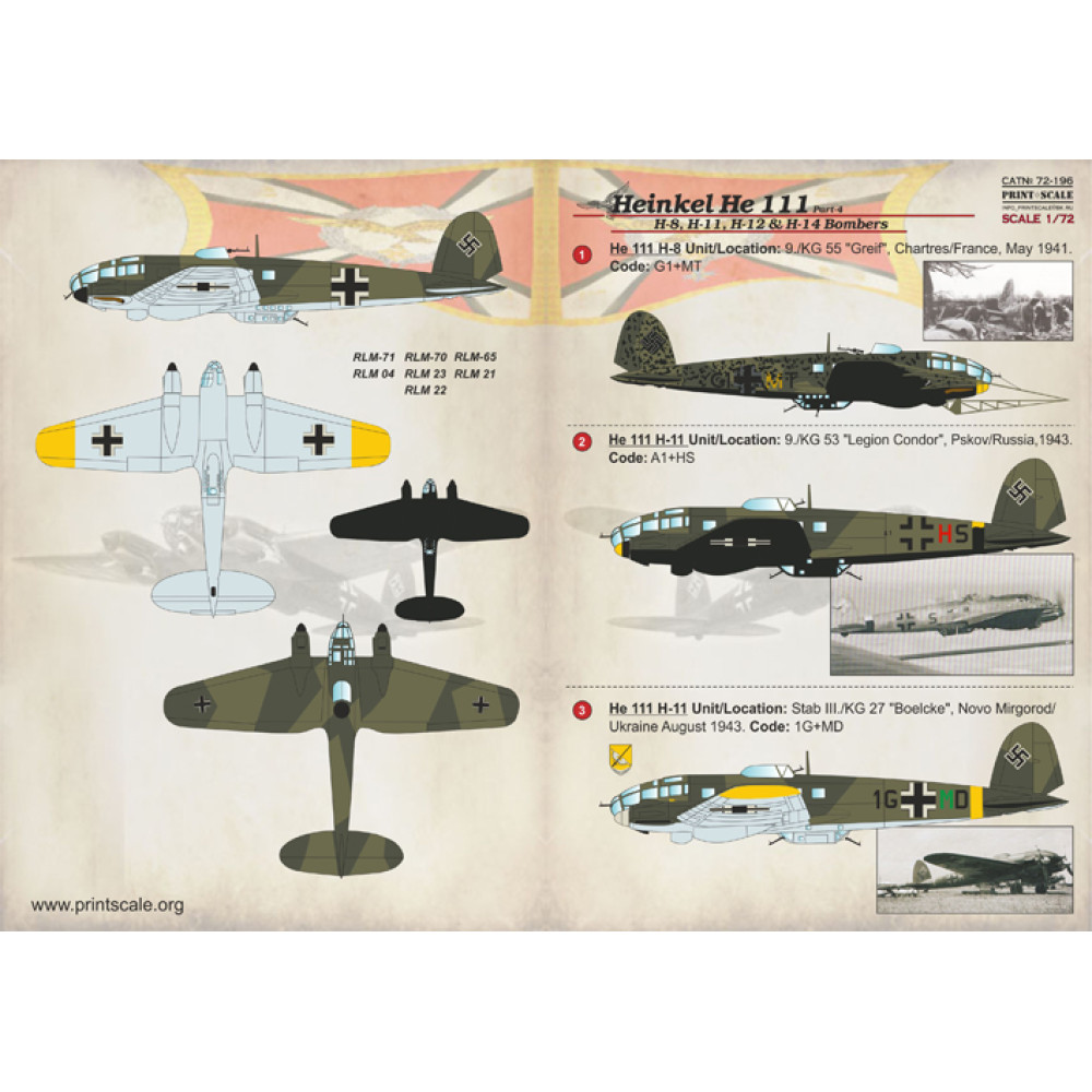 Buy Heinkel He.111 Part-4 / 72-196 Scale Model Kit on PrintScale.org ...