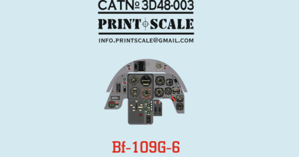 Buy Instrumental panel BF-109G-6 / 3D48-003/ at Printscale.org, Scale: 1/48