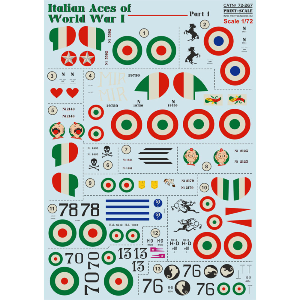 Italian Aces of WW I / 72-267 / | Buy at www.printscale.org, Scale: 1/72