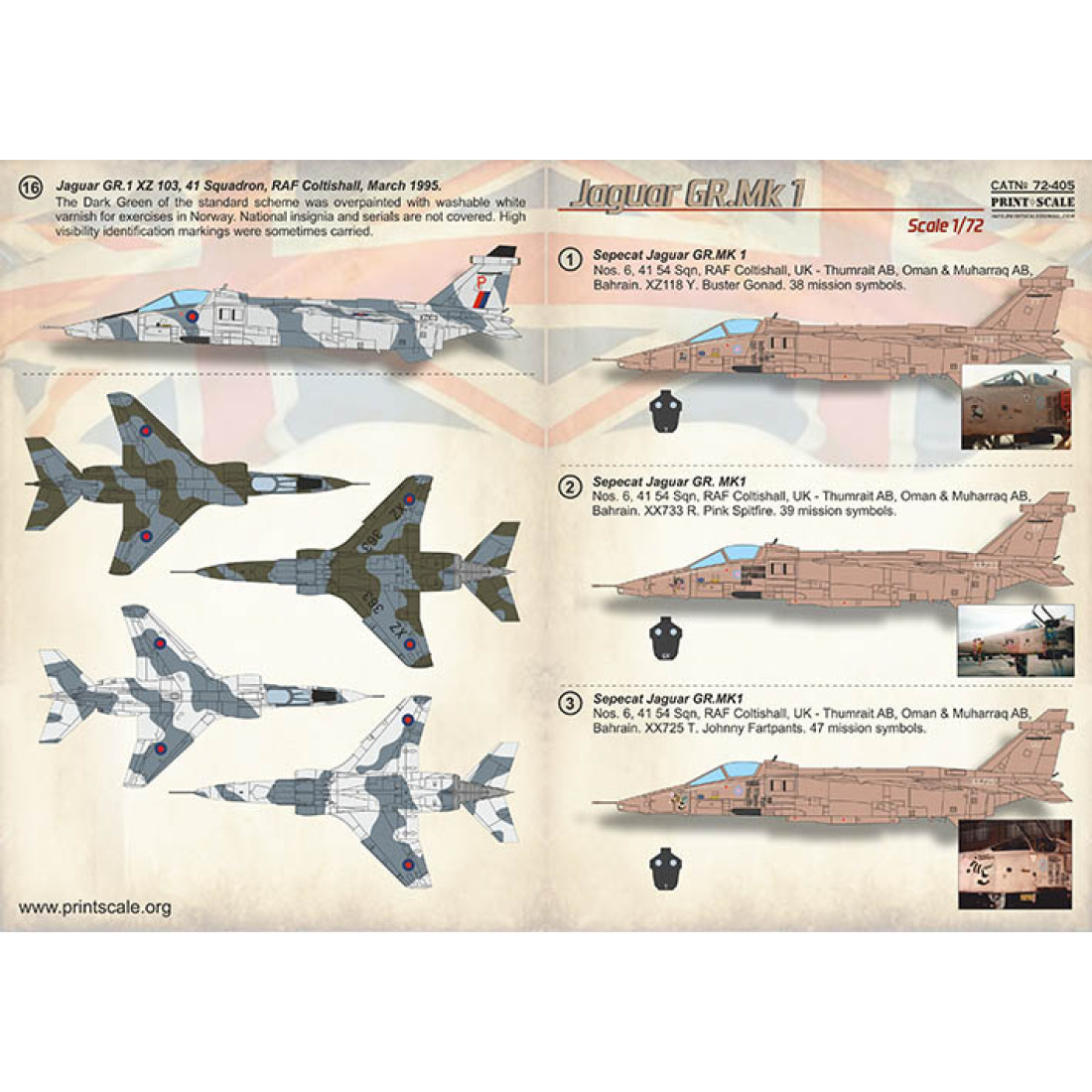 Sepecat Jaguar GR.Mk1 - RAF Coltishall, UK - Thumrait AB, Oman ...