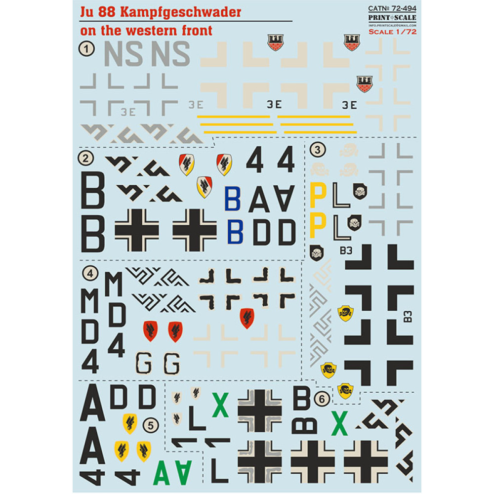 Ju 88 Kampfgeschwader on the Western Front / 72-494 / and 1. Ju 188A-14 ...