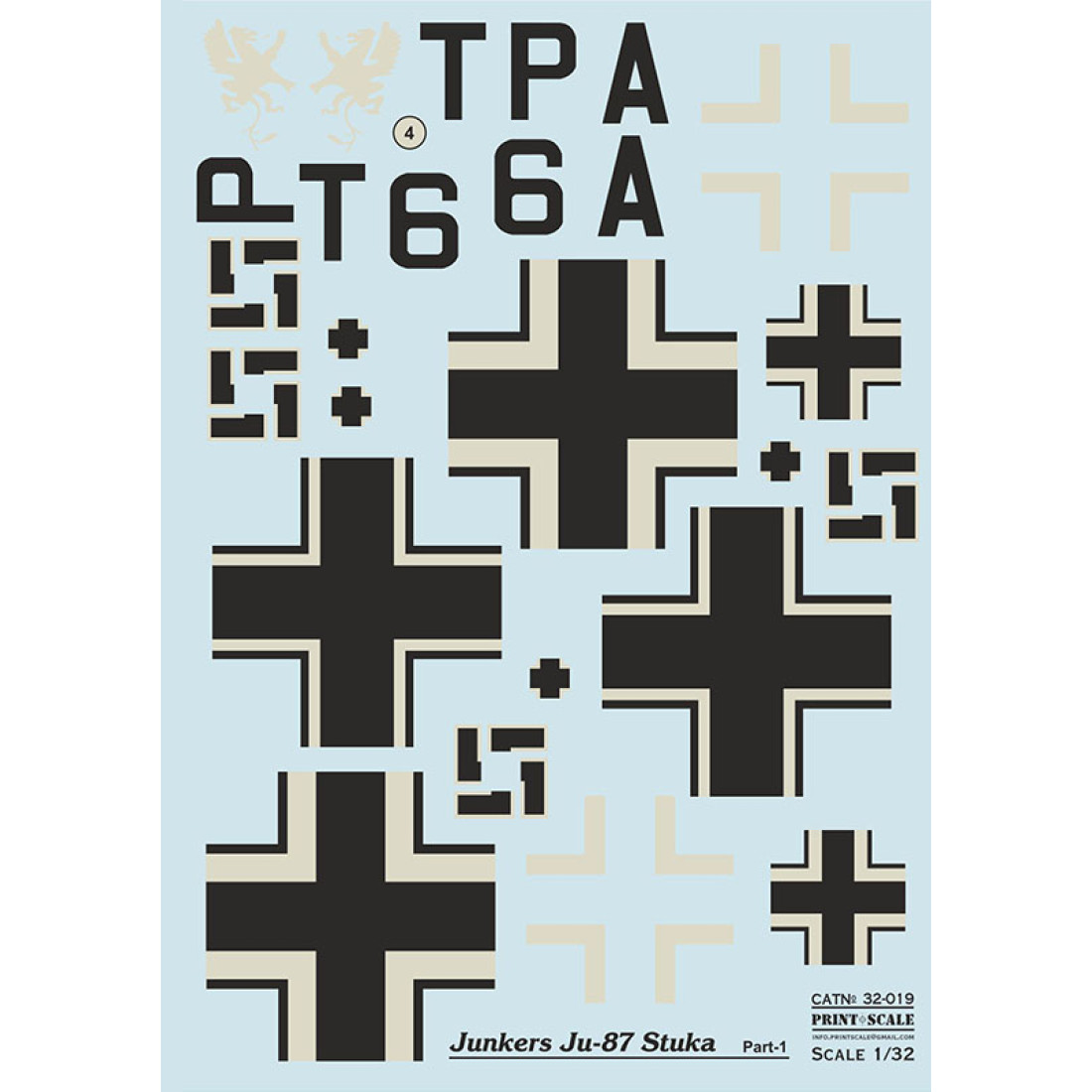 Junkers Ju-87 Stuka Decals Part 1 32-019, 1/32 Scale - Printscale