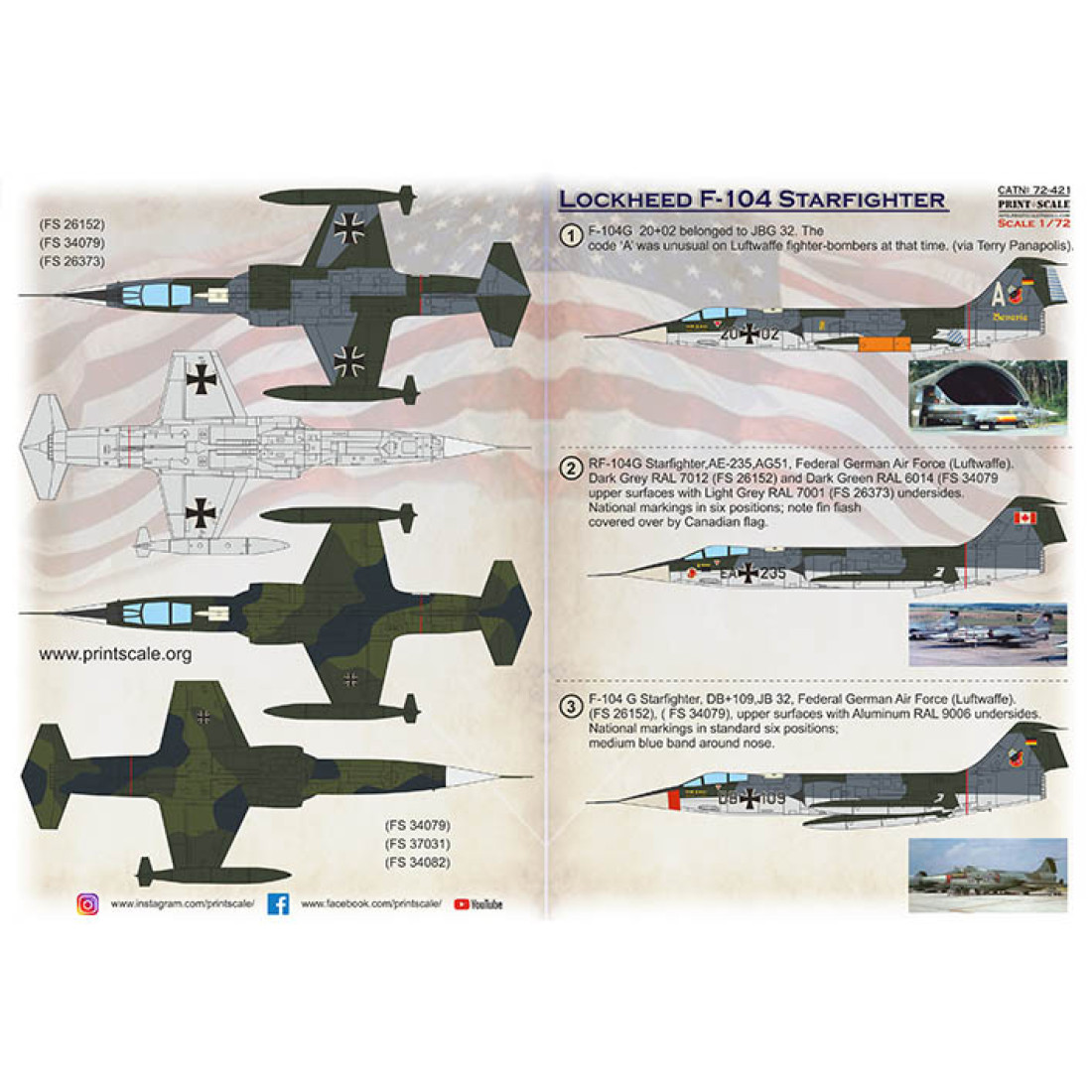 Lockheed F-104 Starfighter Model Kit - 1/72 Scale - Military Aircraft ...