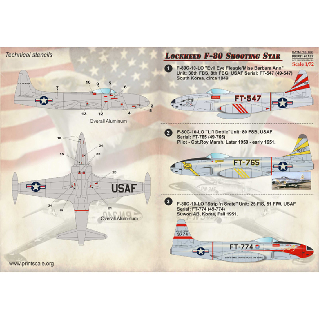 Lockheed F-80 Shooting Star / 72-168 / Made by Marino Romeo from Italy ...