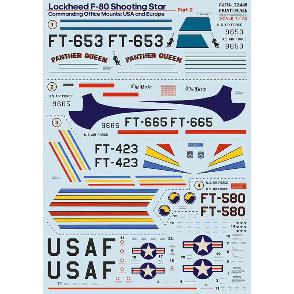 Lockheed F-80 USA & Europe Part 2 / 72-448 / FT-653 FT-665 FT-423 FT ...