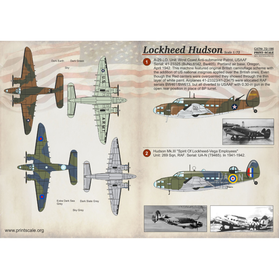 Lockheed Hudson / 72-186 / - Buy Scale Model Kits at PrintScale.org ...
