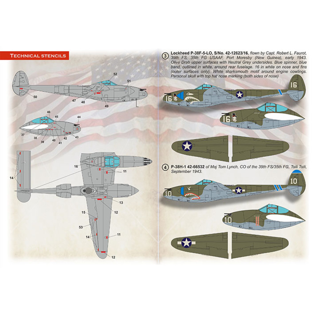 Lockheed P-38 Lightning Model Kits - 72-499 Florida Gator, Japanese ...