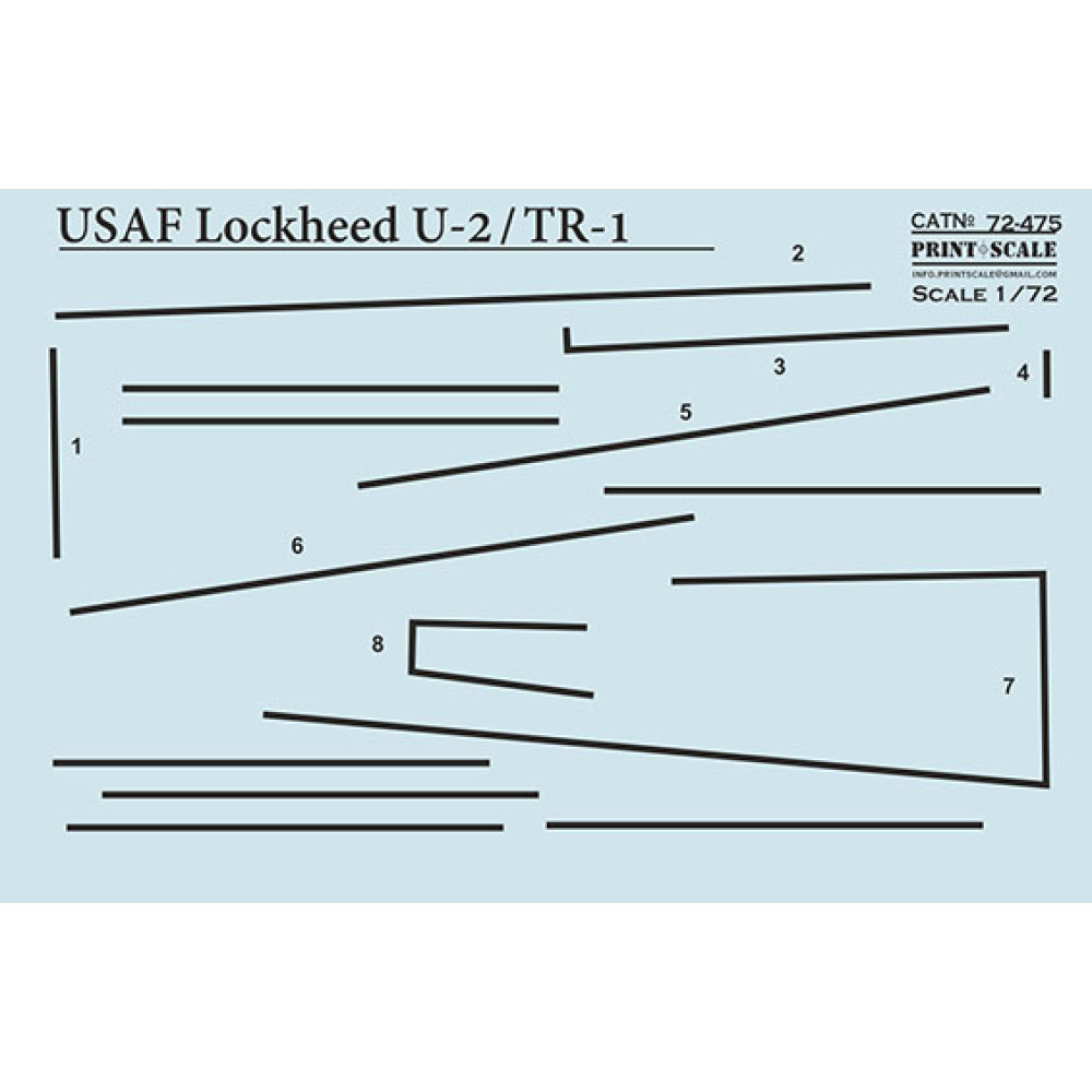 Lockheed U-2/TR-1 Aircraft - Aircraft Specs and Historical Information, Scale: 1/72